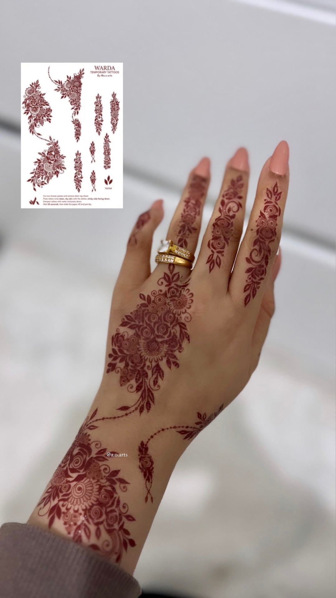 Red Henna Tattoo: WARDA - Etsy