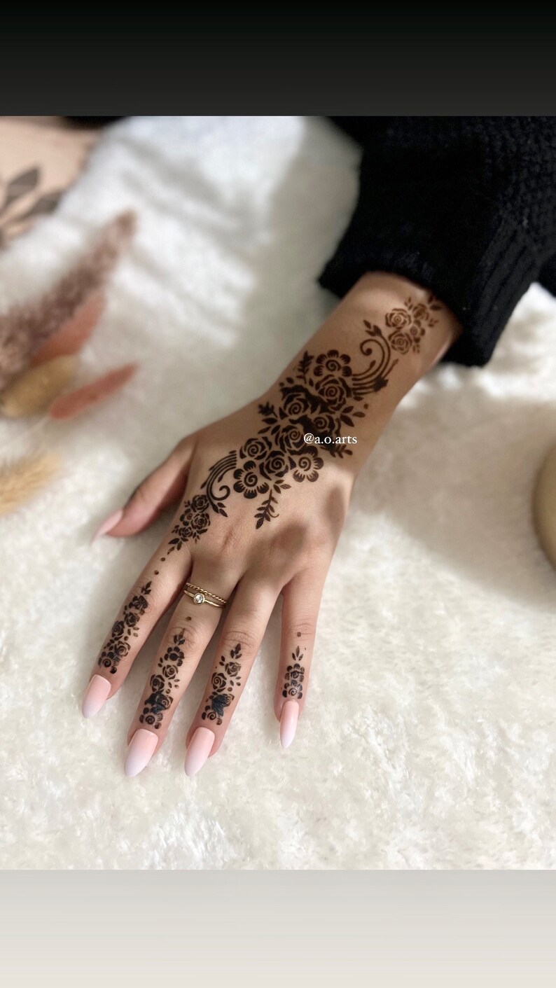 Henna Stencil: ROSA - Etsy