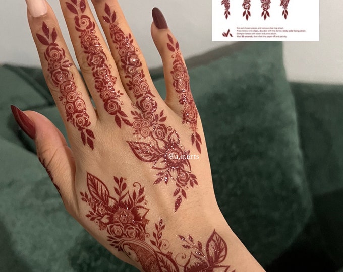 Red Henna Tattoo: MAYA - Etsy