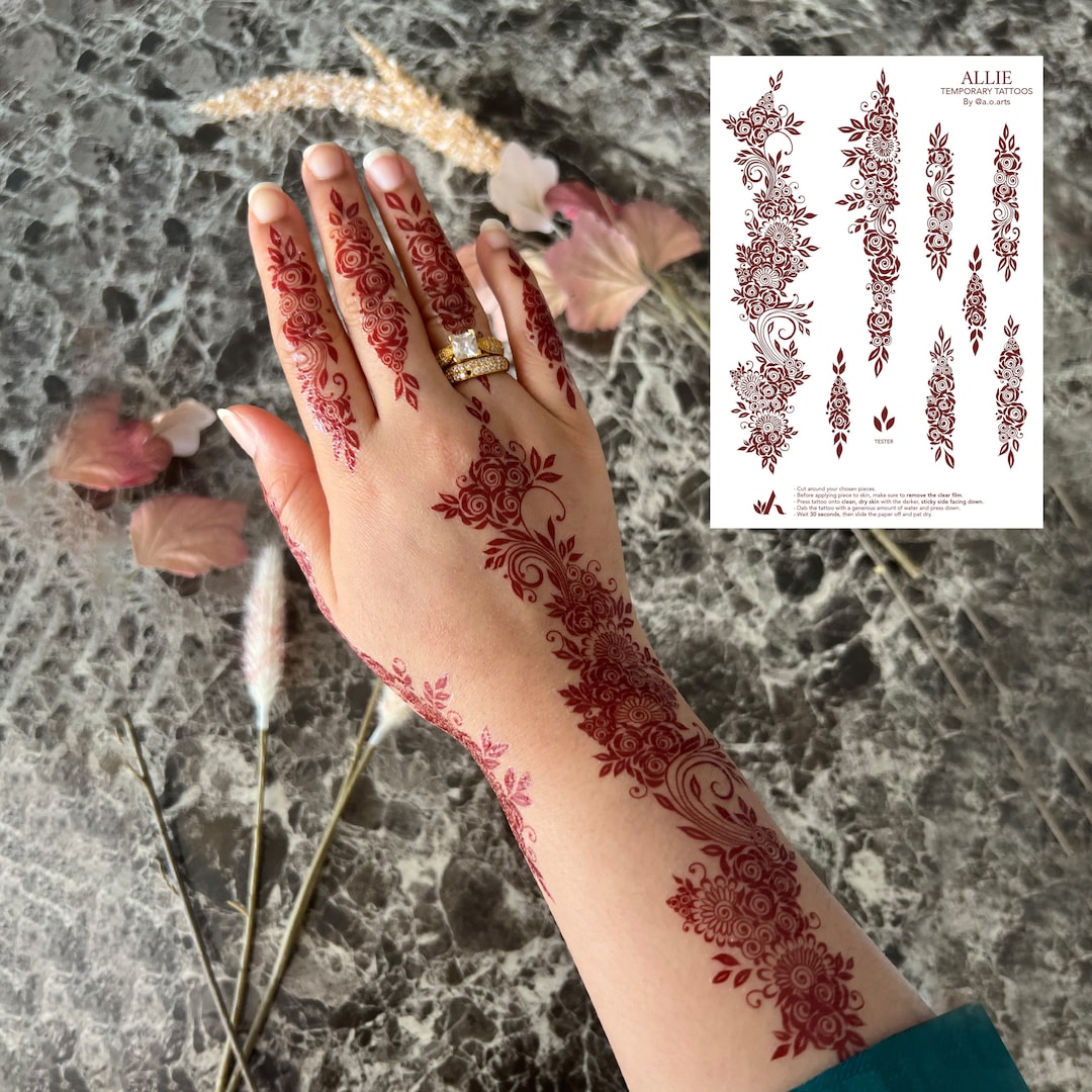 Red Henna Tattoo: ALLIE - Etsy