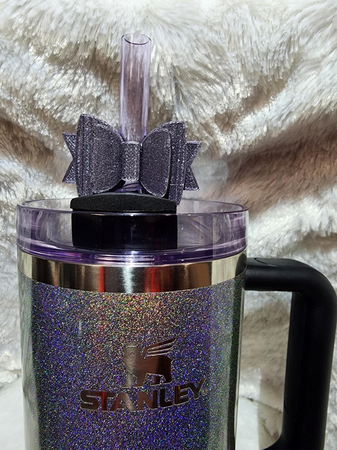 Midnight Glitz Strikes Black Stanley Bow Straw Topper/slider Bow ...