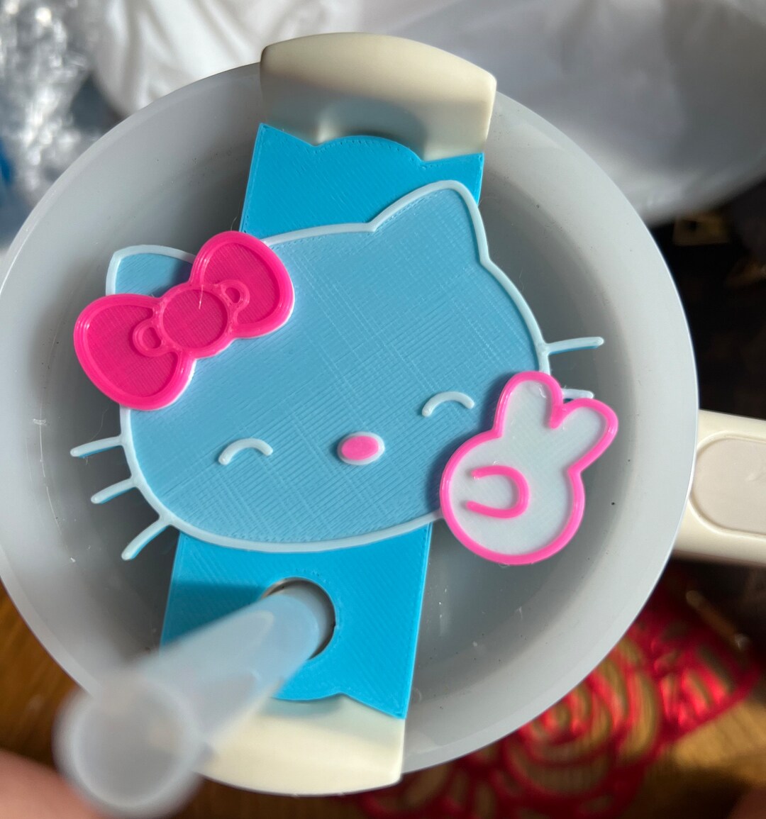 Stanley Topper Plate Kawaii Peace Sign Cartoon Kitty Stanley Face Plate ...