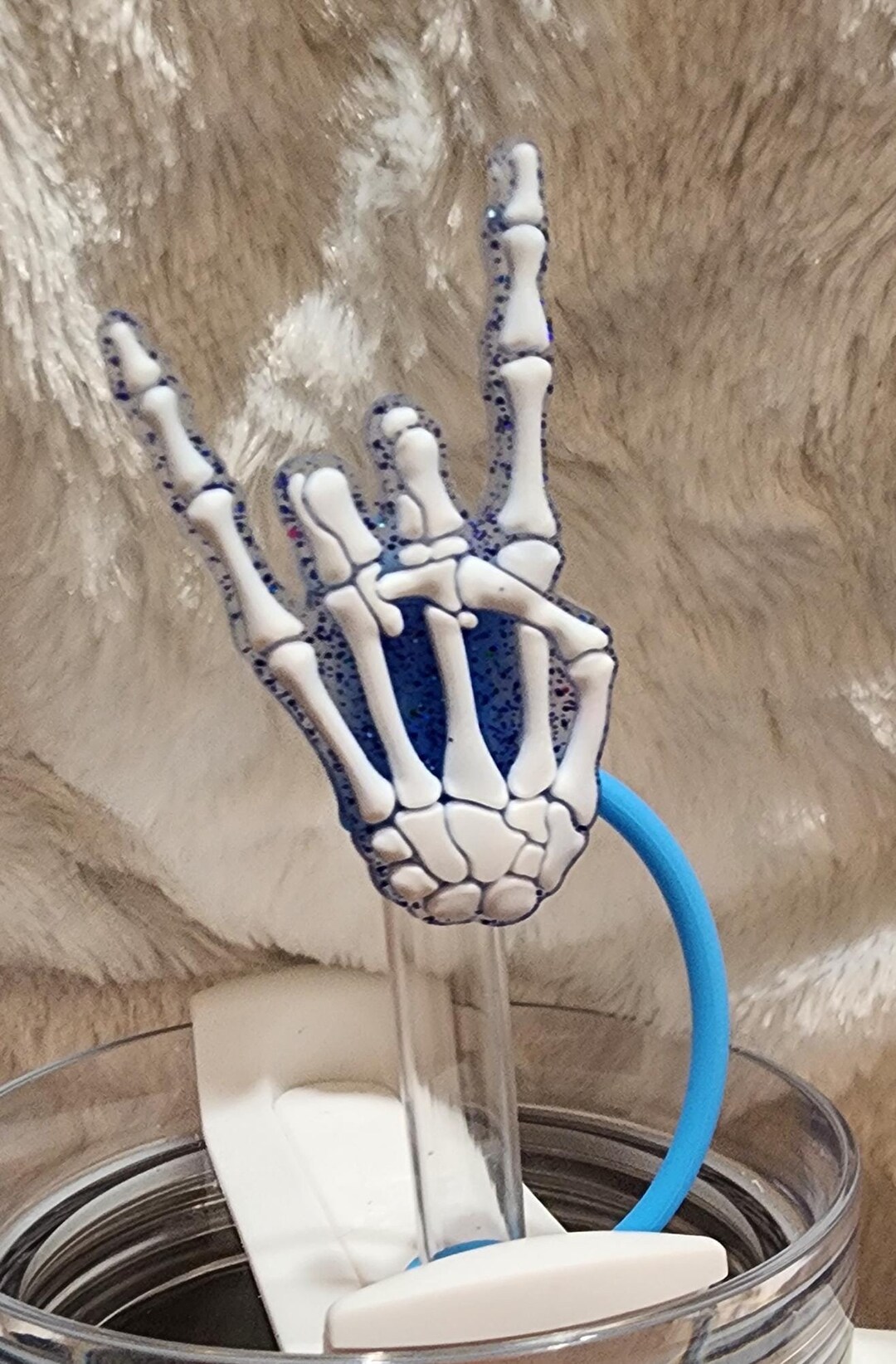 Skeleton Finger Straw Topper 10mm Dust Cap for Tumbler Halloween Party ...