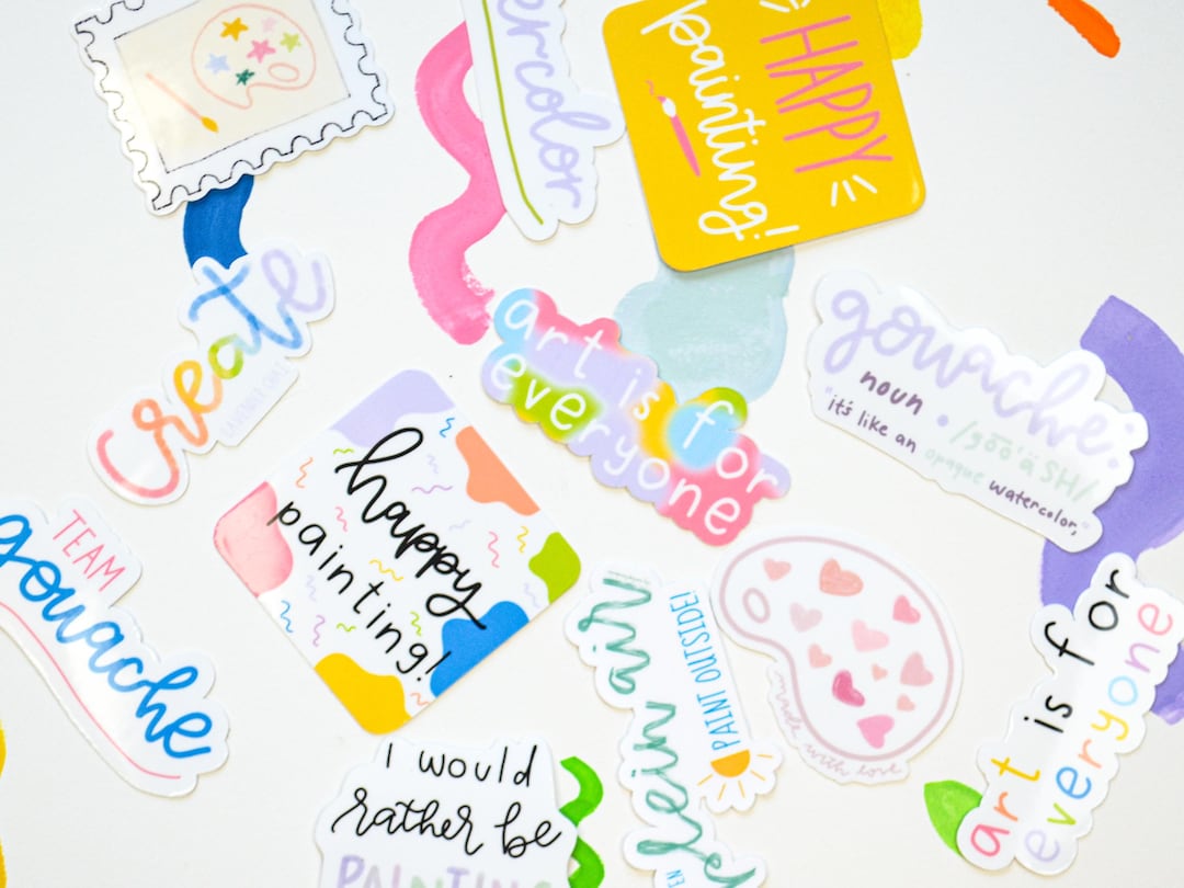 Artist Humor Vinyl Sticker Gift Pack Whimsical Colorful - Etsy