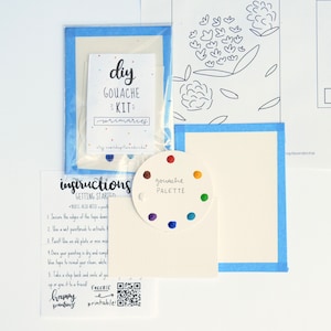 DIY Gouache Painting Kit BUNDLE + 4 FREE Brushes! - Etsy