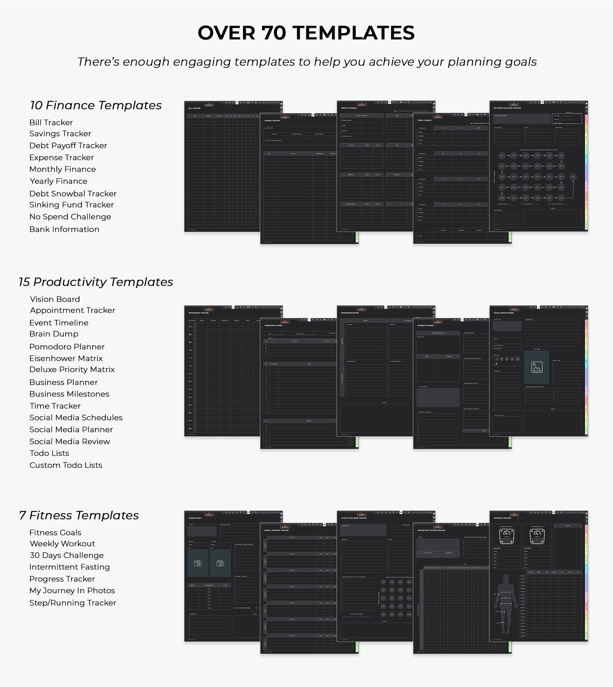 2024 Digital Planner, Dark Portrait Planner, Dated Planner, Planner for ...