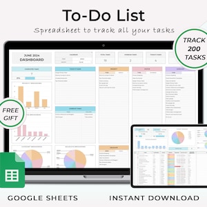 To Do List Tracker Google Sheets, Task Tracker, to Do List Template ...