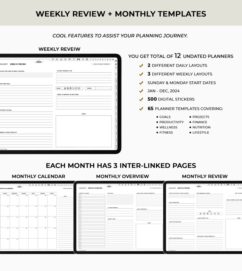 Digital Planner 2024, Goodnotes Planner, 2024 Digital Planner Goodnotes ...