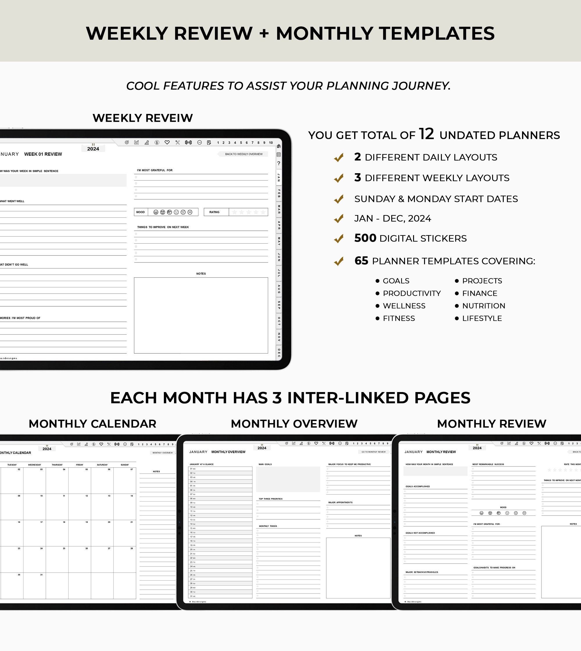 Digital Planner 2024, Goodnotes Planner, 2024 Digital Planner Goodnotes ...