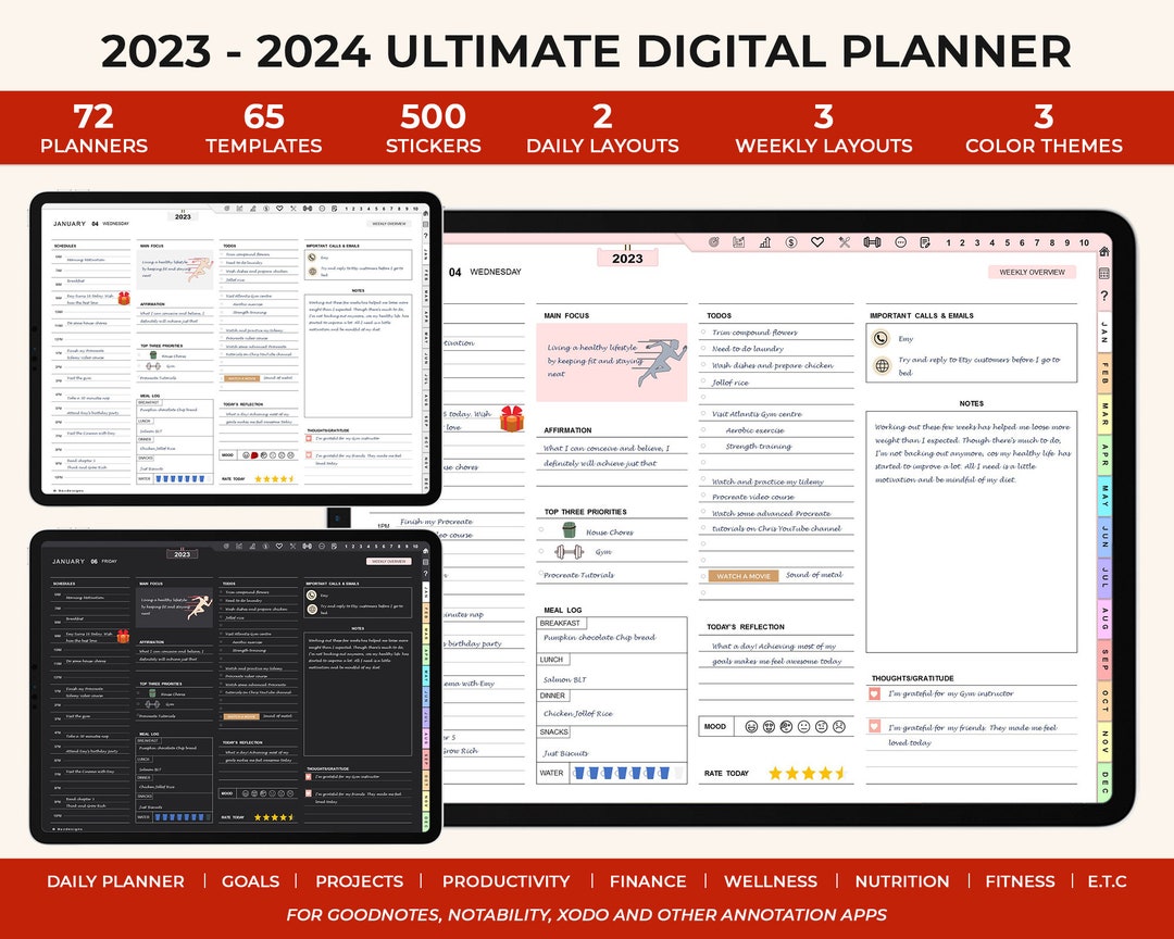Digital Planner 2023 2024, Goodnotes Planner, Ultimate Digital Planner ...