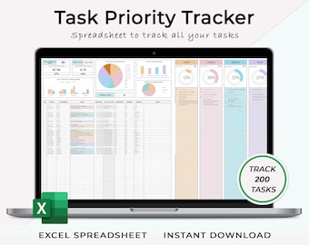Task Priority Tracker Excel Google Eisenhower Matrix Spreadsheet to Do List Template Kanban ...