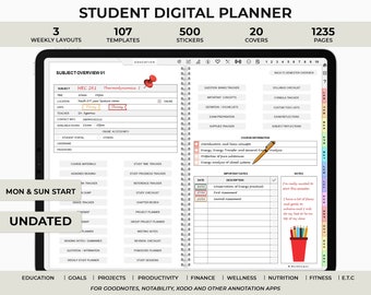 Digital Student Planner - Etsy
