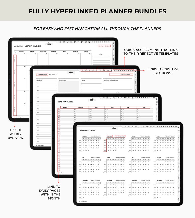 Digital Planner 2024, Goodnotes Planner, 2024 Digital Planner Goodnotes ...