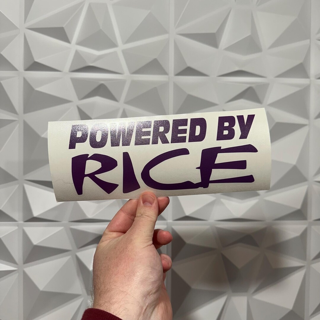 Powered by Rice Sticker - Car Sticker Funny - 22 Vinyl Colors to Choose ...