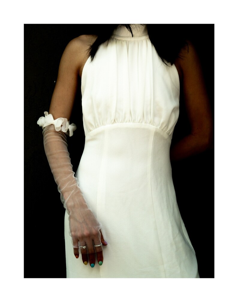 Mesh Bridal Gloves/sleeves in White With Floral Design - Etsy