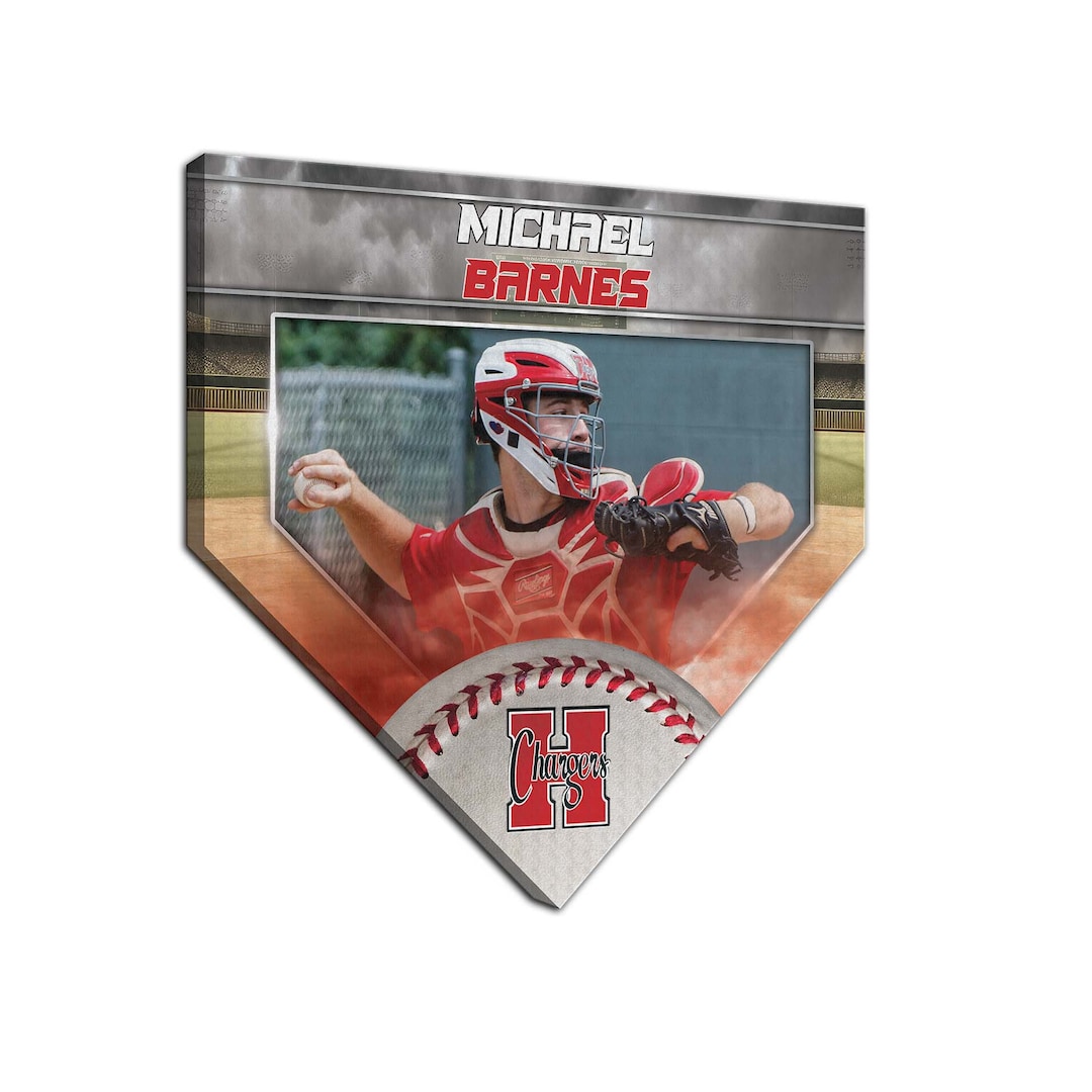 Custom Baseball Plaque, Personalized Home Plate Sign, Gift for Player ...