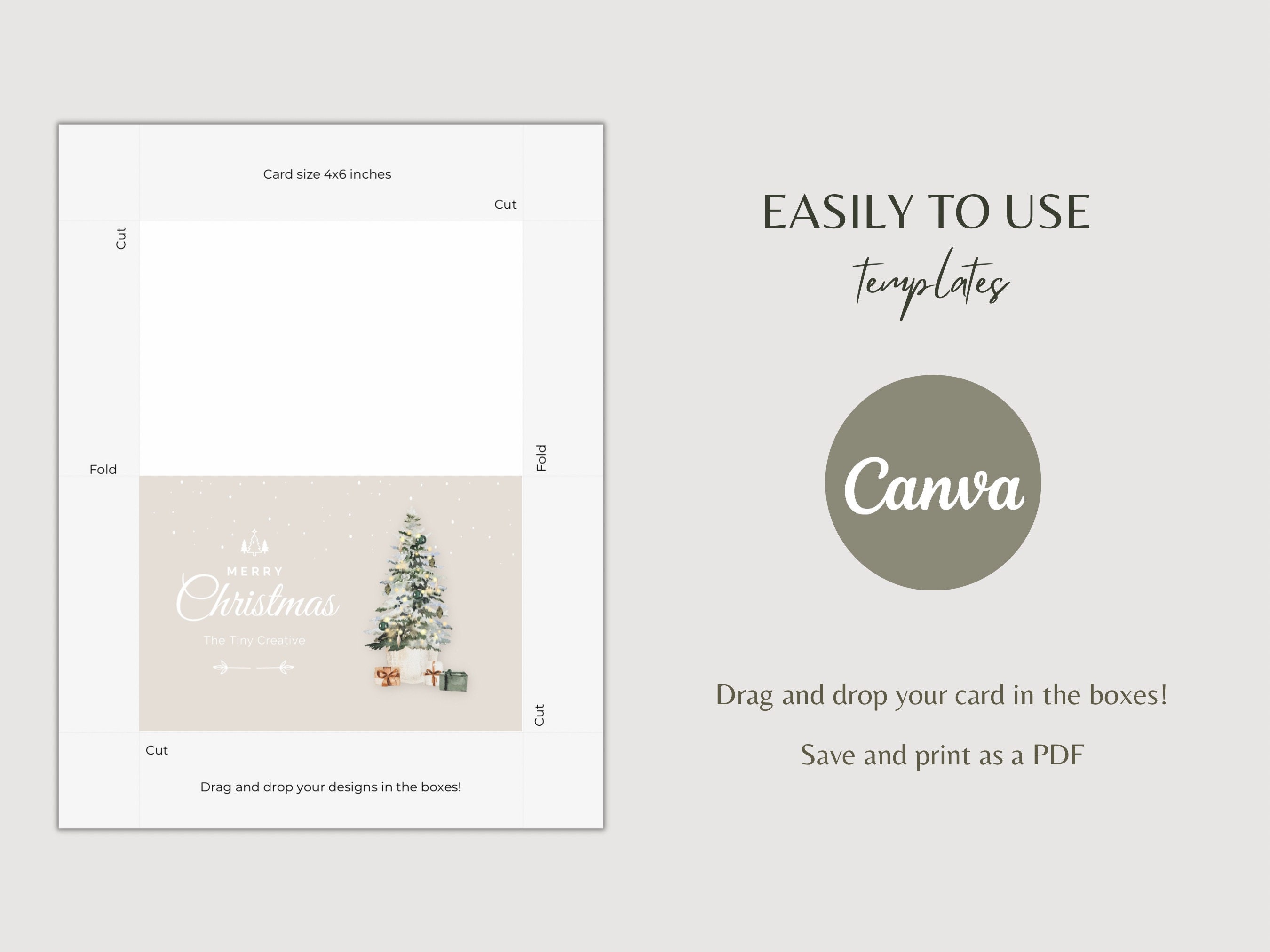 Canva Greeting Card Template: 4x6 & 5x7 Foldable Cards (digital ...