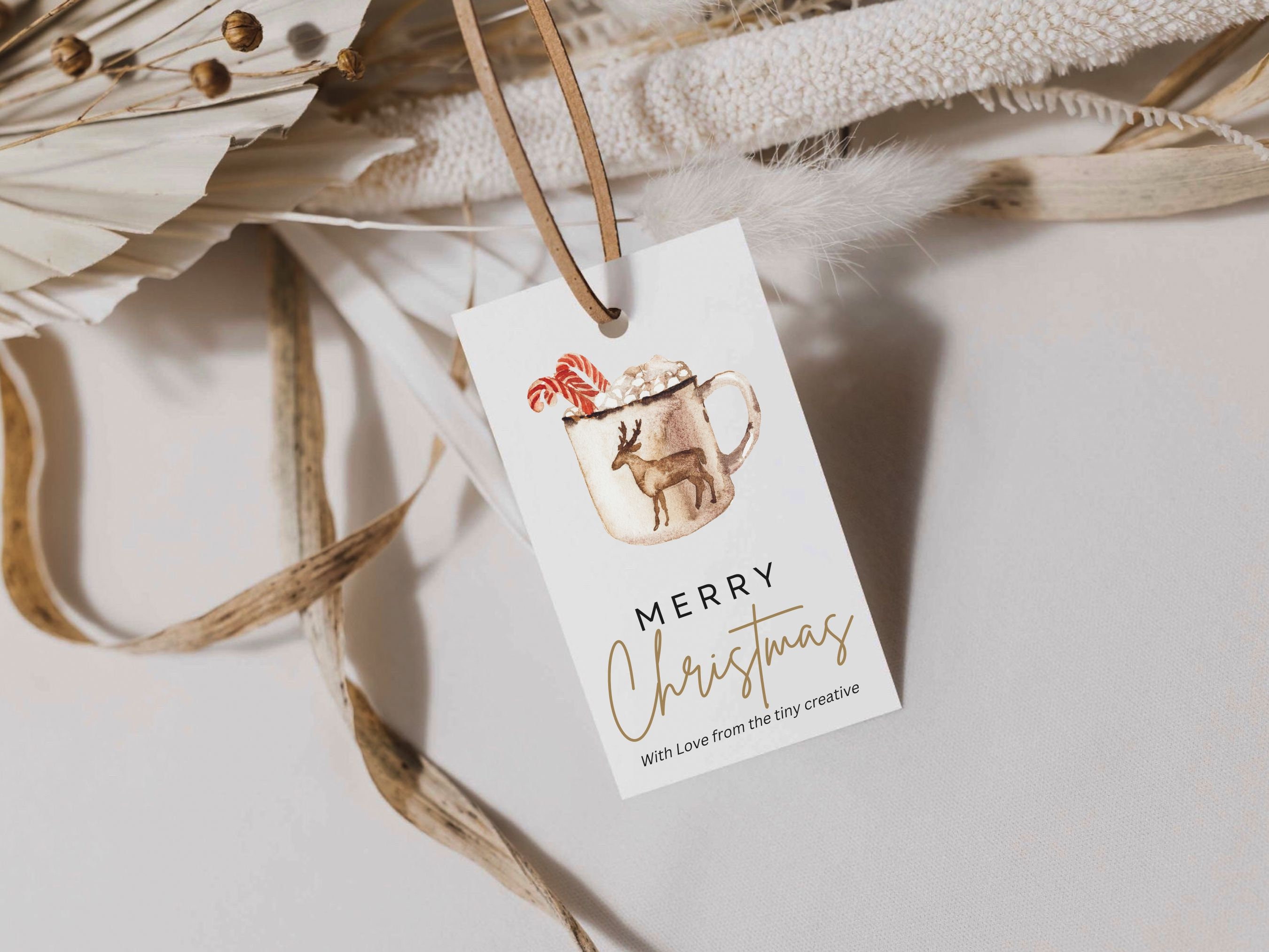 Christmas Gift Tag Template, Printable Christmas Tree Favor Tag ...