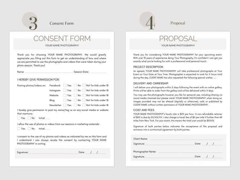 Photography Business Forms Bundle Photography Forms Template - Etsy