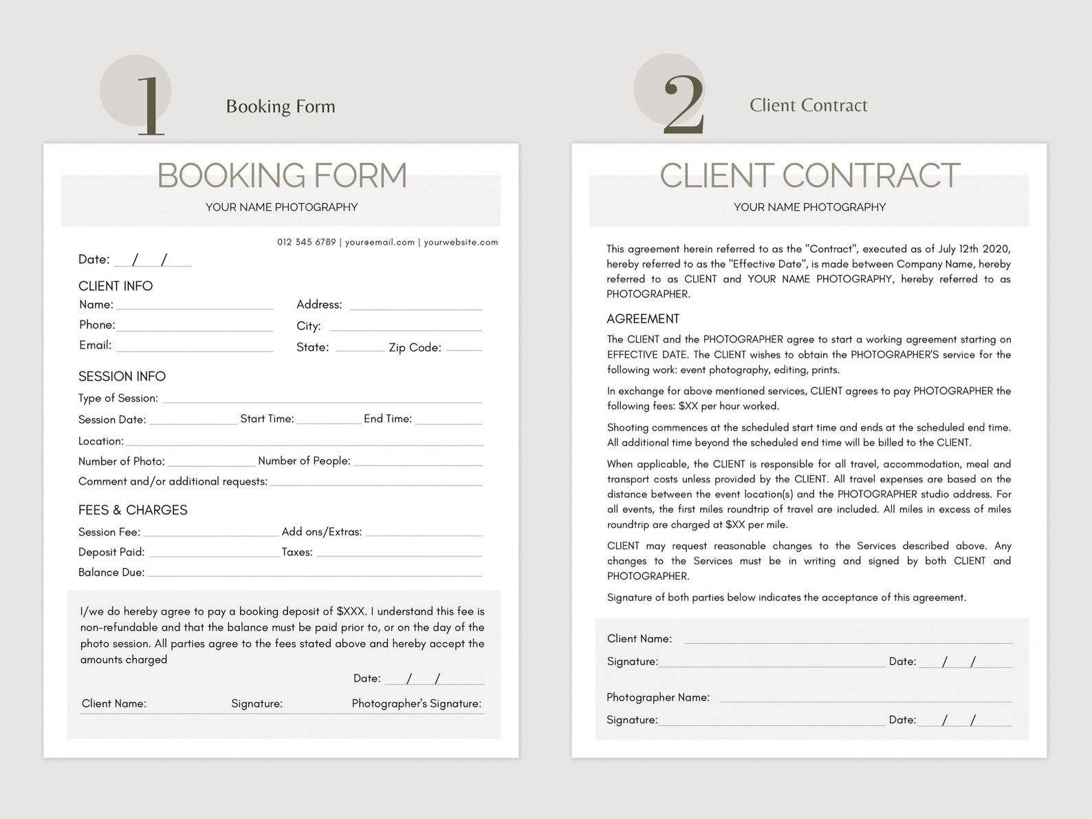 Photography Business Forms Bundle Photography Forms Template - Etsy