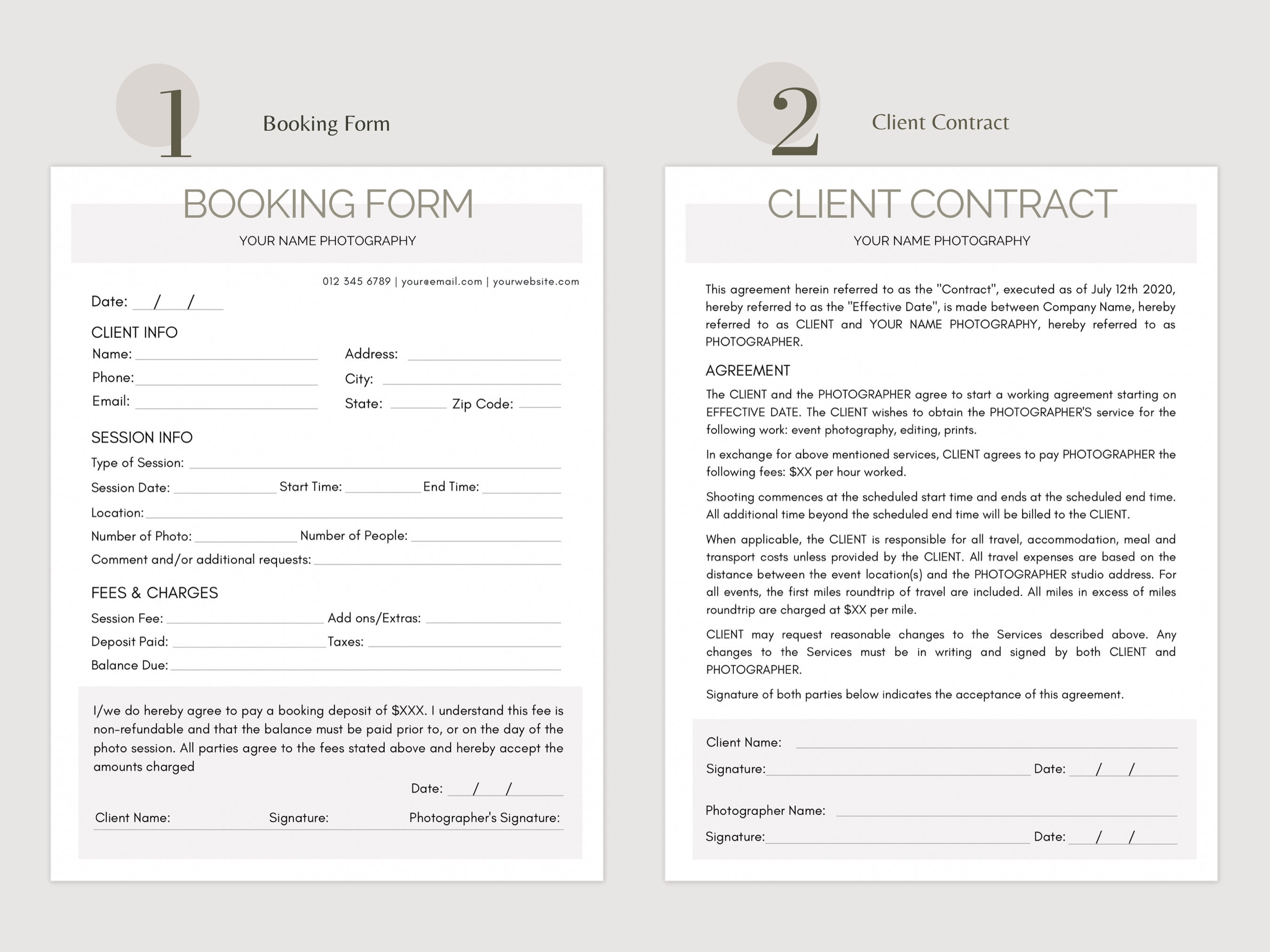 Photography Business Forms Bundle Photography Forms Template - Etsy