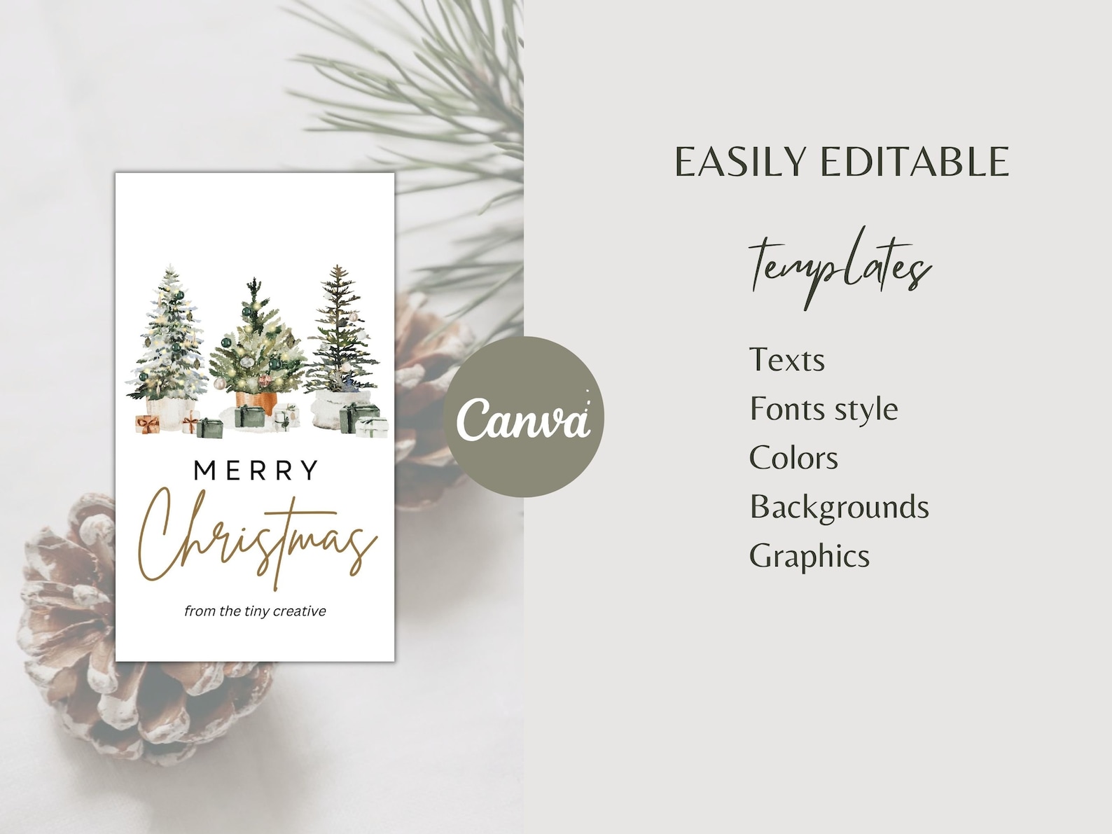 Christmas Gift Tag Template, Printable Christmas Tree Favor Tag ...