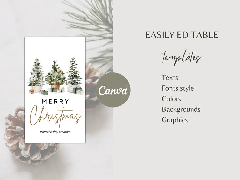 Christmas Gift Tag Template, Printable Christmas Tree Favor Tag ...