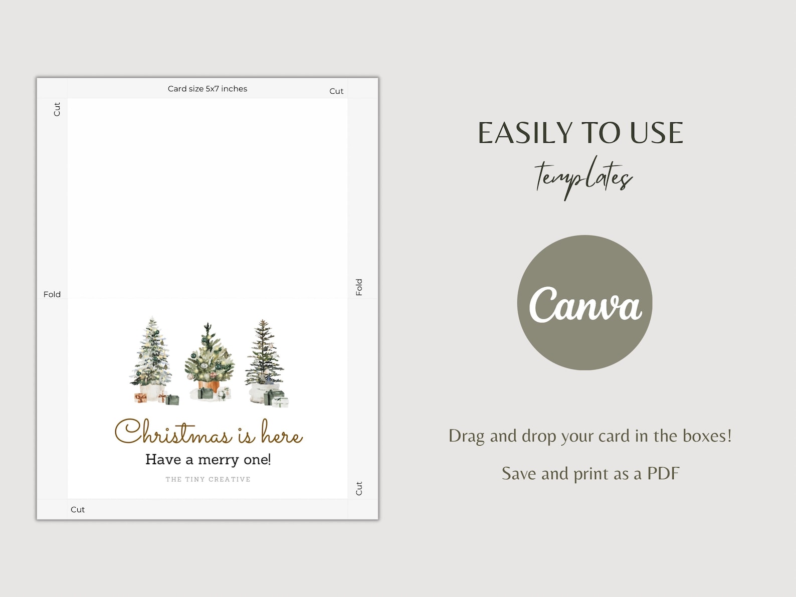 Greeting Card Template, 4x6 and 5x7 Inches Foldable Cards, Blank Card ...