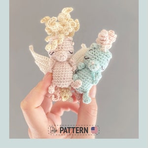 Crochet Pattern US Terms Maya & Miu baby Unicorn Baby Pegasus - Etsy