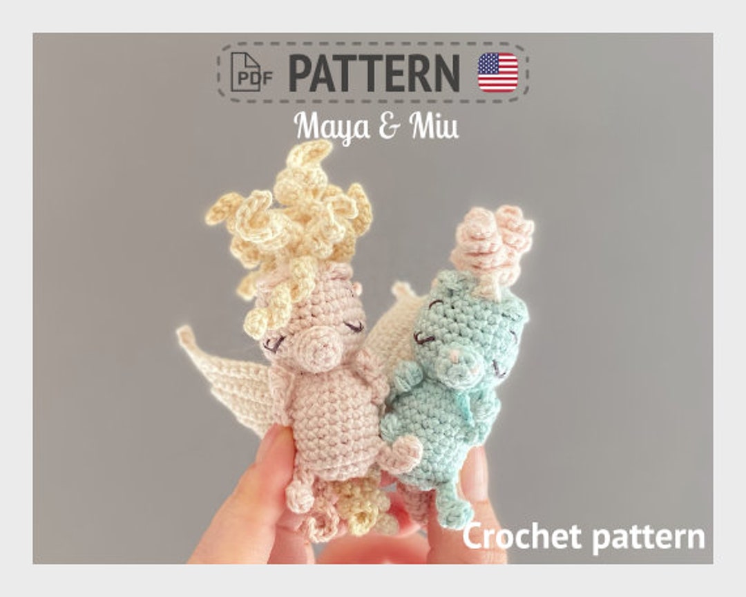 Crochet Pattern US Terms Maya & Miu baby Unicorn Baby Pegasus - Etsy
