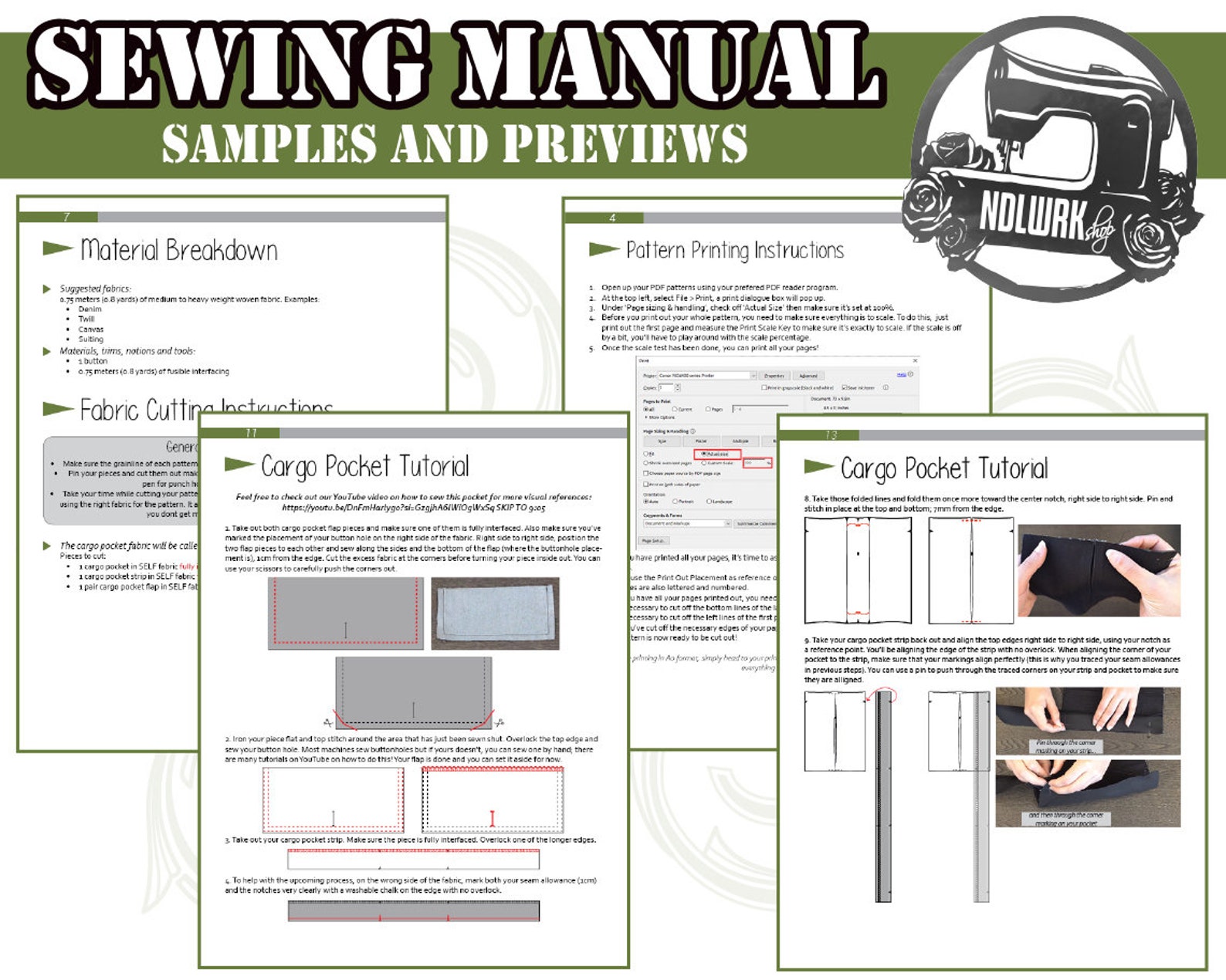 Cargo Pocket Cosplay Fashion Costume Sewing Pattern/downloadable PDF ...