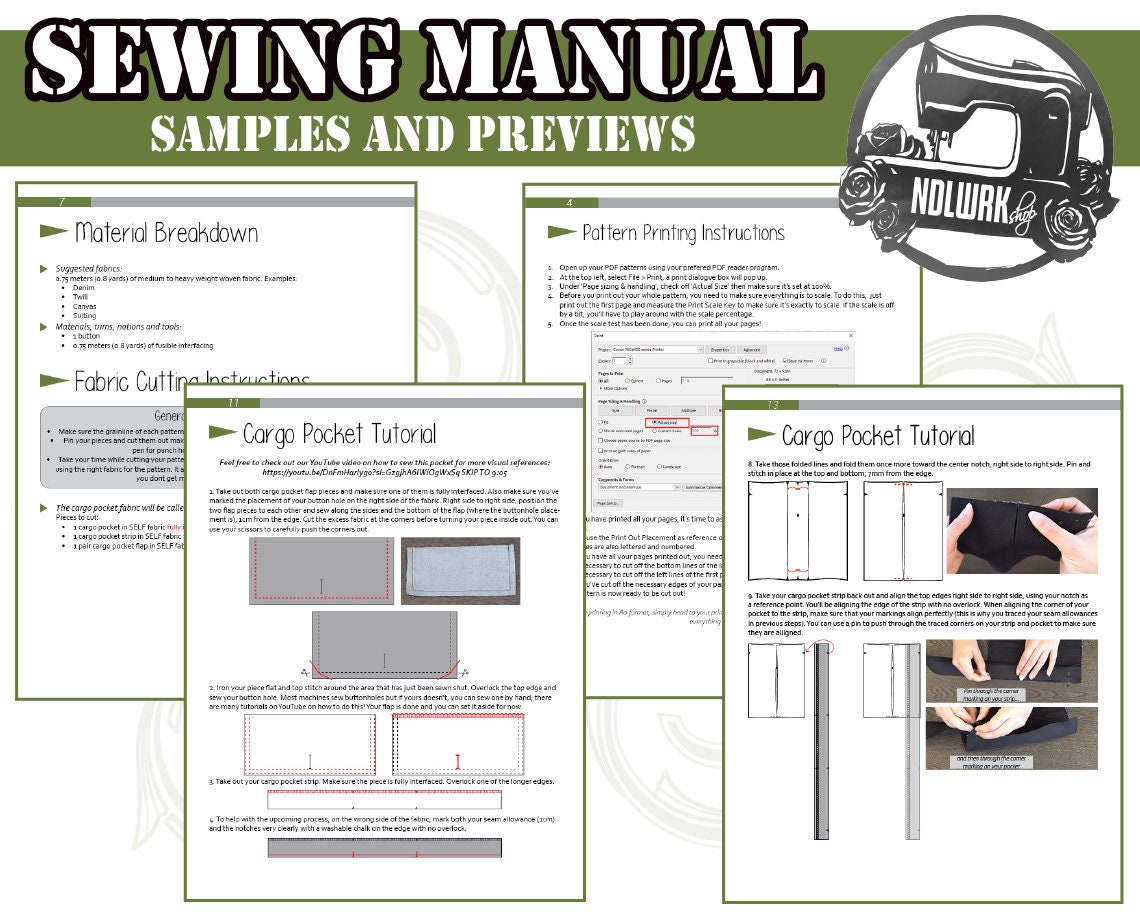 Cargo Pocket Cosplay Fashion Costume Sewing Pattern/downloadable PDF ...
