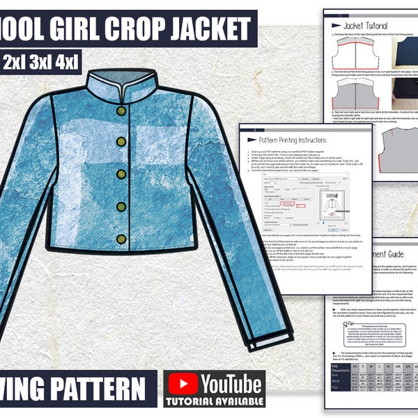 Crop Jacket Pattern - Etsy
