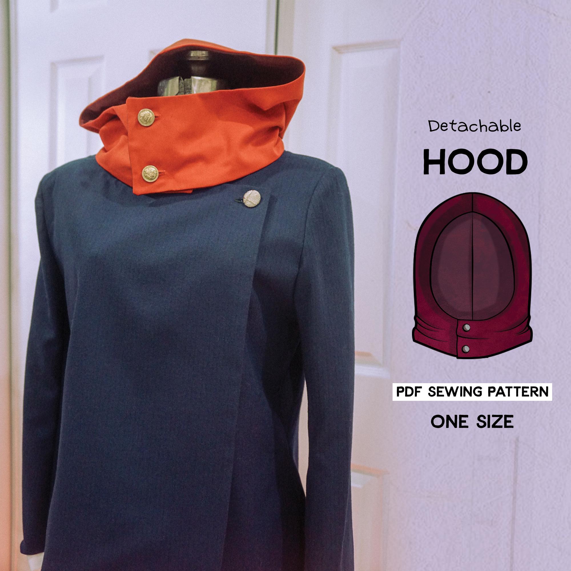 Hood Sewing Pattern | Detachable Hood | Downloadable PDF File and ...
