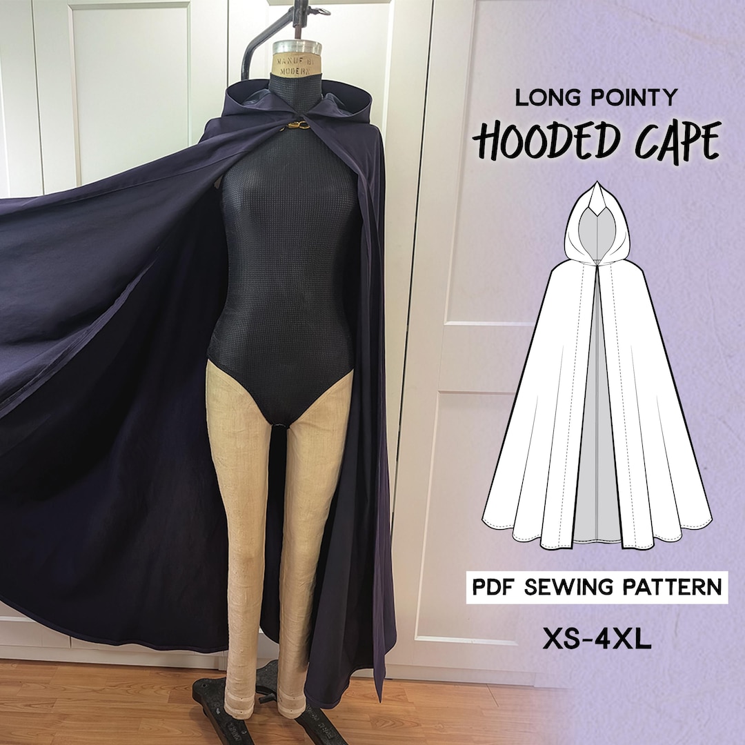 Hooded Cape Sewing Pattern / Wizard Cloak / Downloadable PDF File and ...