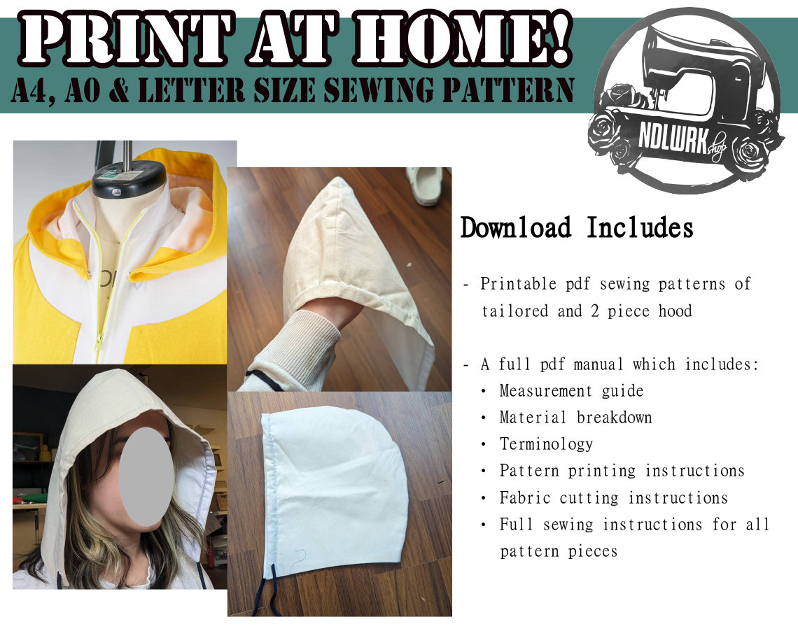 Hood Sewing Patterns Bundle – Downloadable PDF + Step-by-step Tutorial ...