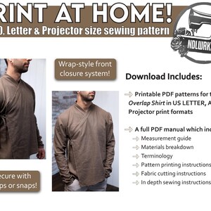 Japanese Wrap Shirt Sewing Pattern – Kimono & Hanfu Inspired ...