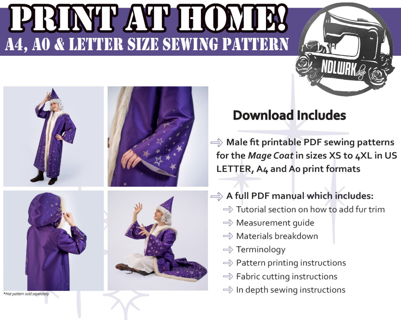Mage Coat Cosplay Costume Sewing Pattern/downloadable PDF File - Etsy