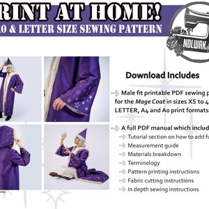Mage Coat Cosplay Costume Sewing Pattern/downloadable PDF File - Etsy