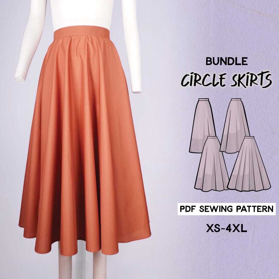 Circle Skirts Bundle Sewing Pattern/downloadable PDF File and Tutorial ...