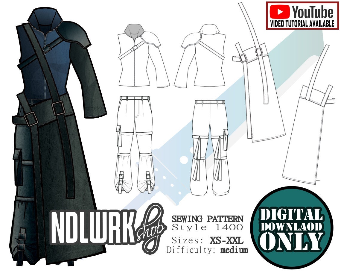 BUNDLE Steampunk Swordsman Cosplay Sewing Pattern/downloadable - Etsy