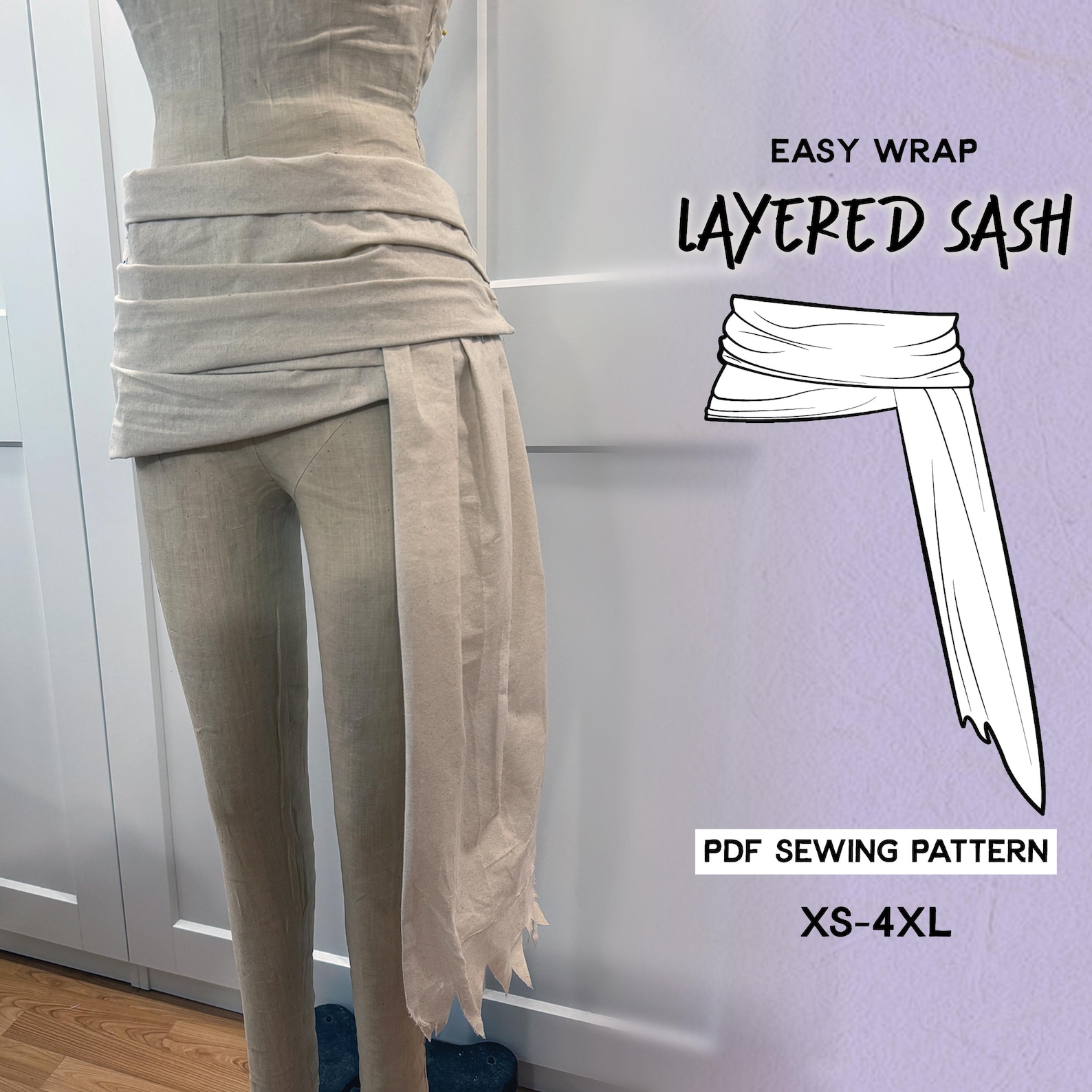 Easy Wrap Layered Sash Sewing Pattern | PDF + Tutorial Book - Etsy