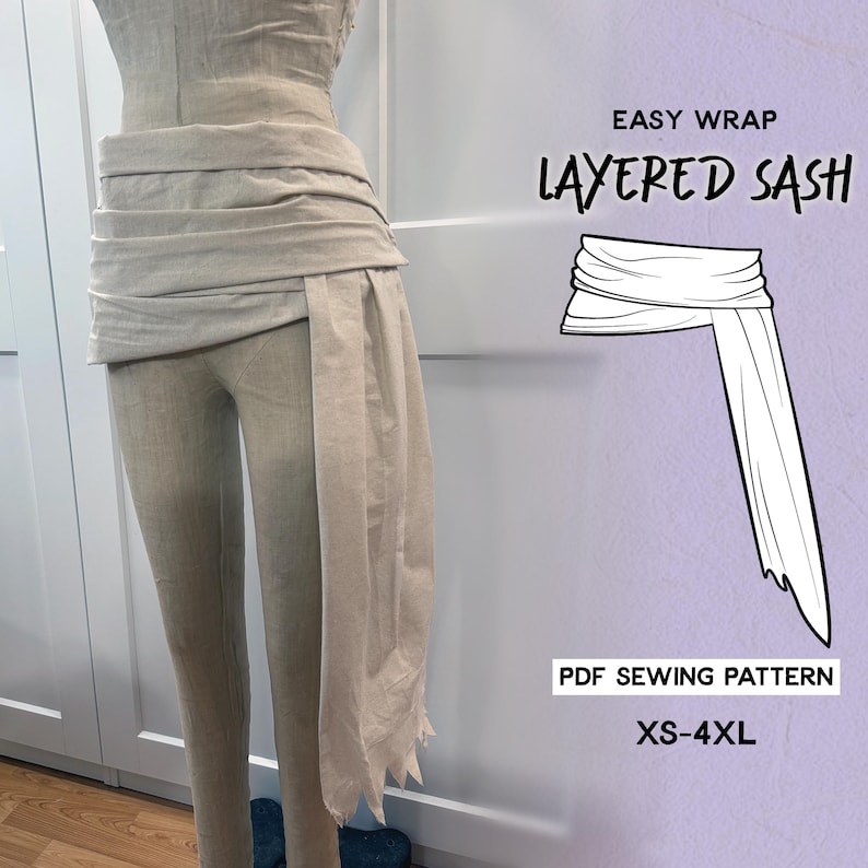 Easy Wrap Layered Sash Sewing Pattern | PDF + Tutorial Book - Etsy