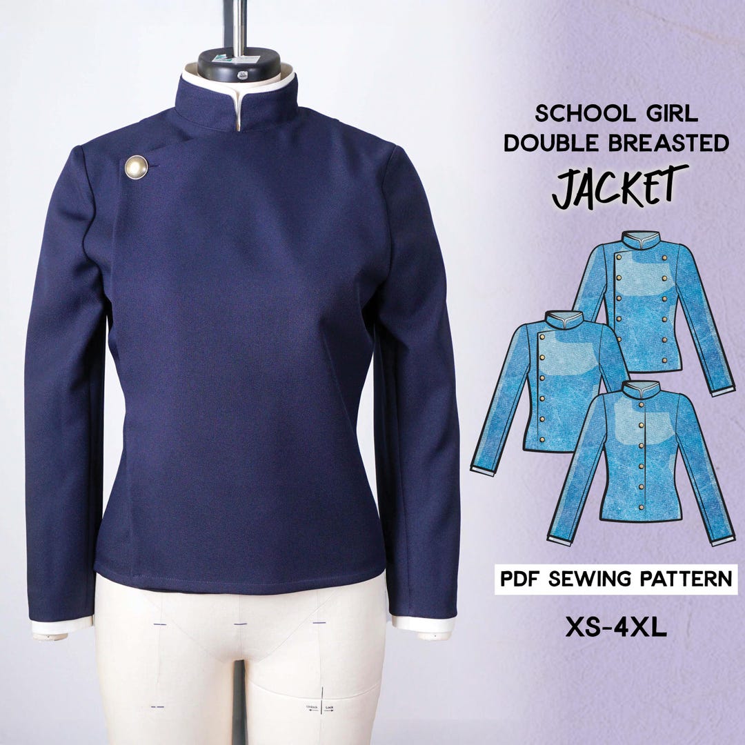 School Girl Double Breasted Jacket Sewing Pattern/downloadable PDF File ...