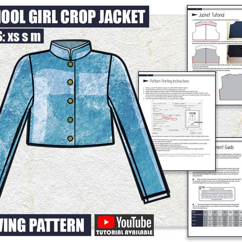 Crop Jacket Pattern - Etsy