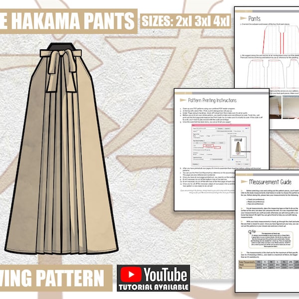 Mens Hakama Pants Pattern - Etsy