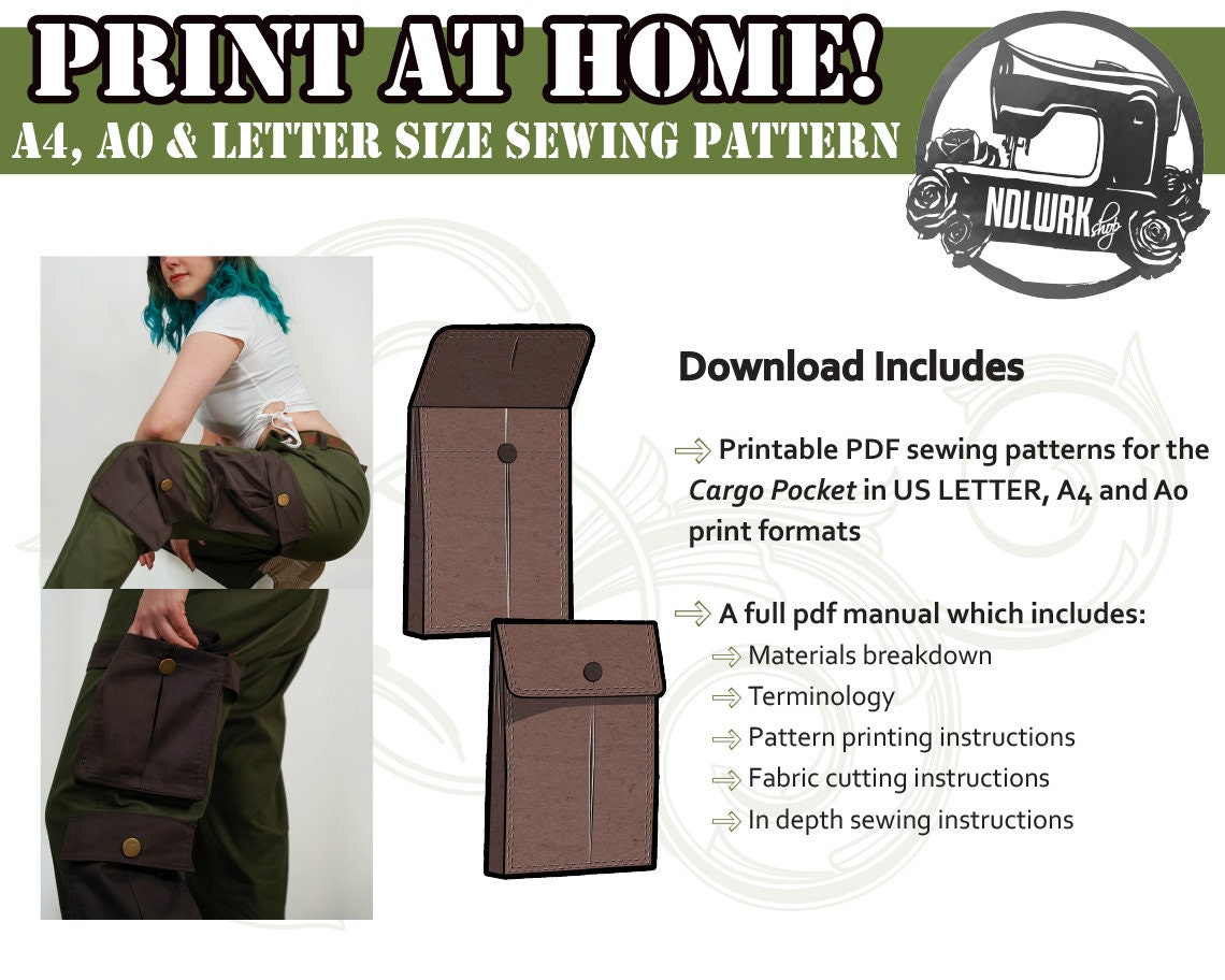 Cargo Pocket Cosplay Fashion Costume Sewing Pattern/downloadable PDF ...