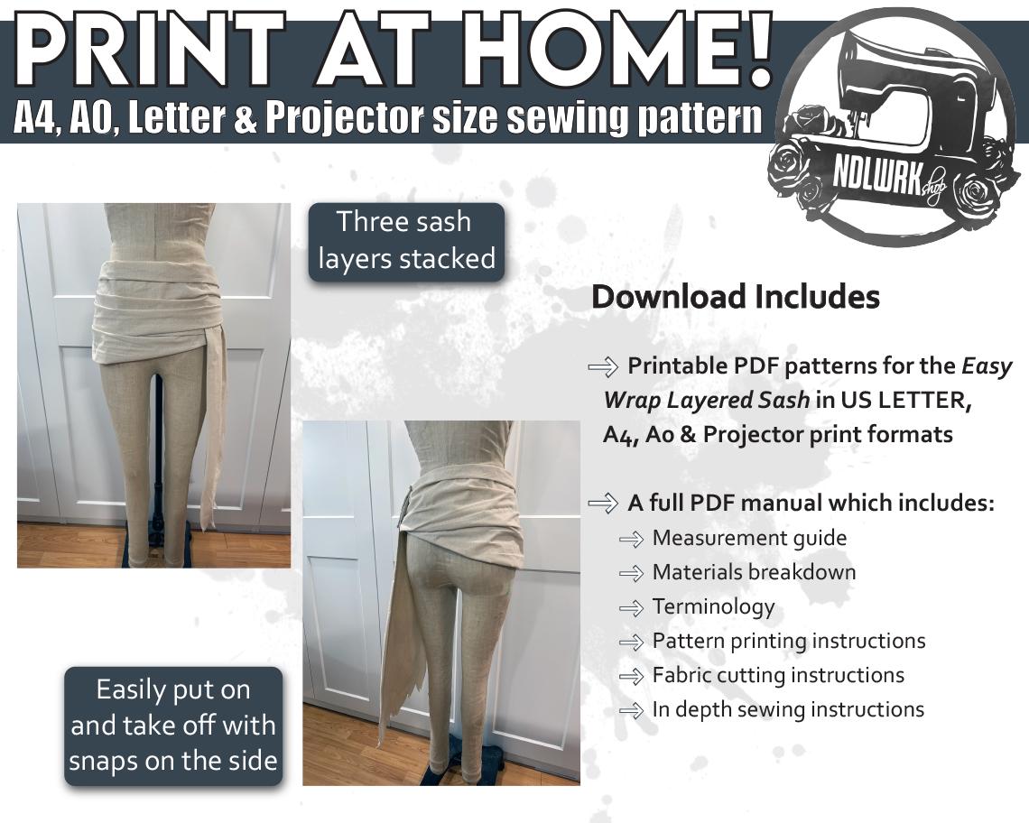 Easy Wrap Layered Sash Sewing Pattern | PDF + Tutorial Book - Etsy