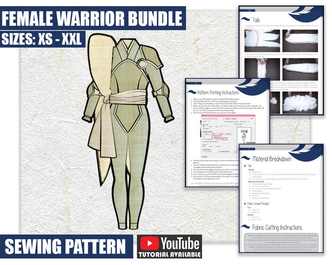 BUNDLE Female Warrior Cosplay Sewing Pattern/downloadable Pdf File ...