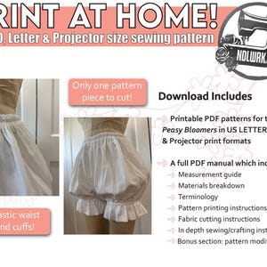 Easy Bloomers Sewing Pattern | Vintage Cottagecore, XS-4XL (PDF) - Etsy